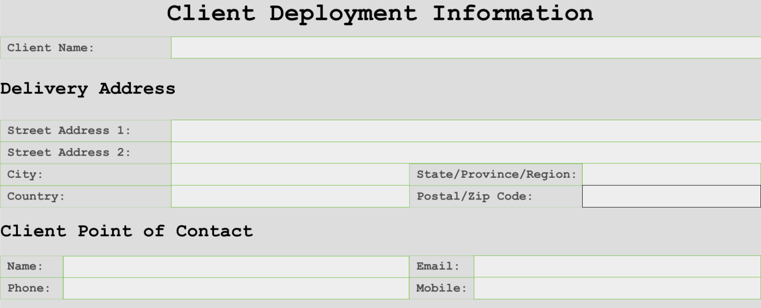Questionnaire: Client Deployment Information – Telesploit